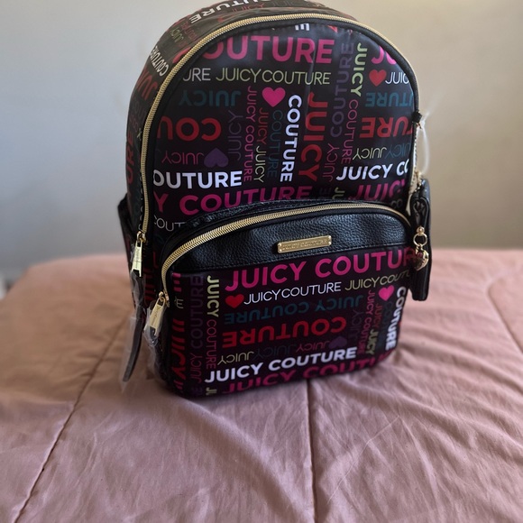 Juicy Couture | Bags | New Juicy Couture Blackmulti Colors Backpack Its ...